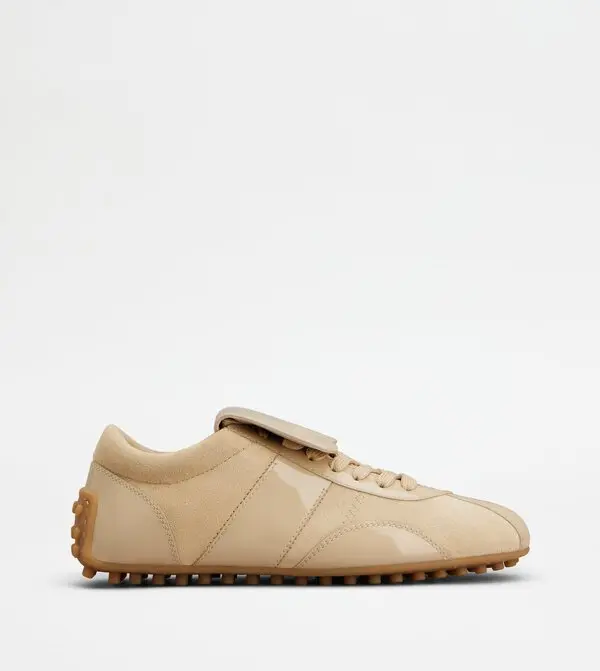 TOD'S T-marathon Sneakers In Patent Leather And Suede