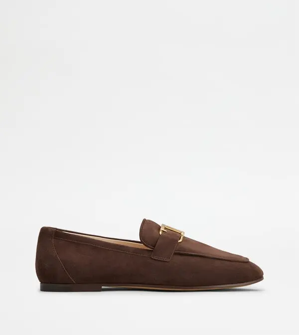 TOD'S T Timeless Suede Loafers - Brown