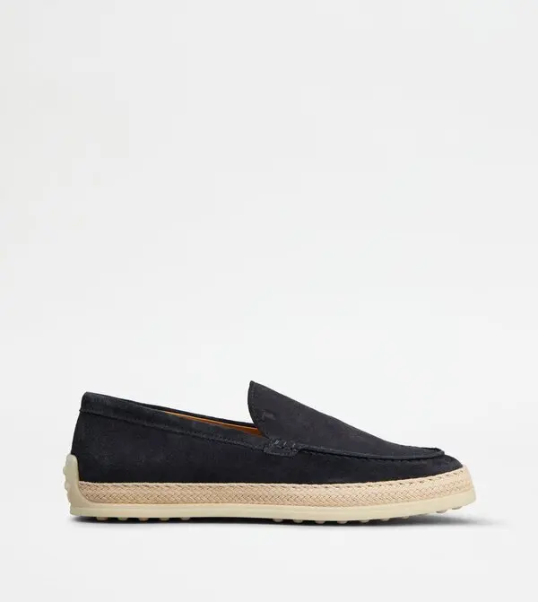 TOD'S Suede Slipper Loafers - Blue