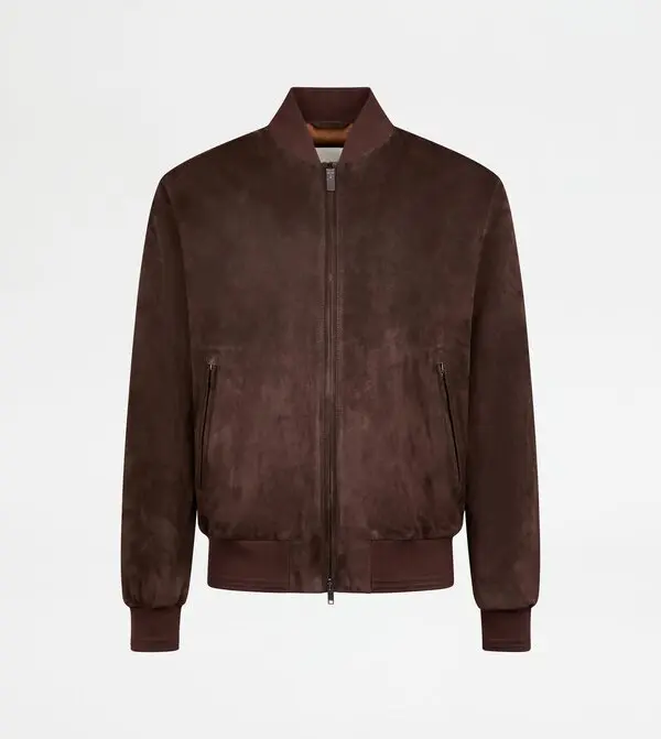 TOD'S Bomber Jacket In Pashmy Suede