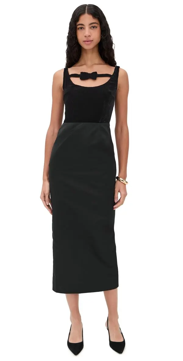 DAMARIS BAILEY Amelie Velvet Bodice Midi Dress