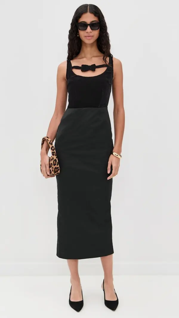 DAMARIS BAILEY Amelie Velvet Bodice Midi Dress