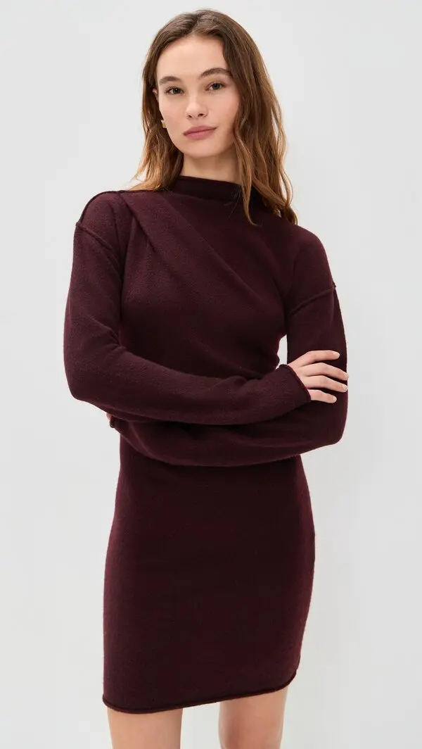 Helmut Lang Slouchy Plush Mini Dress