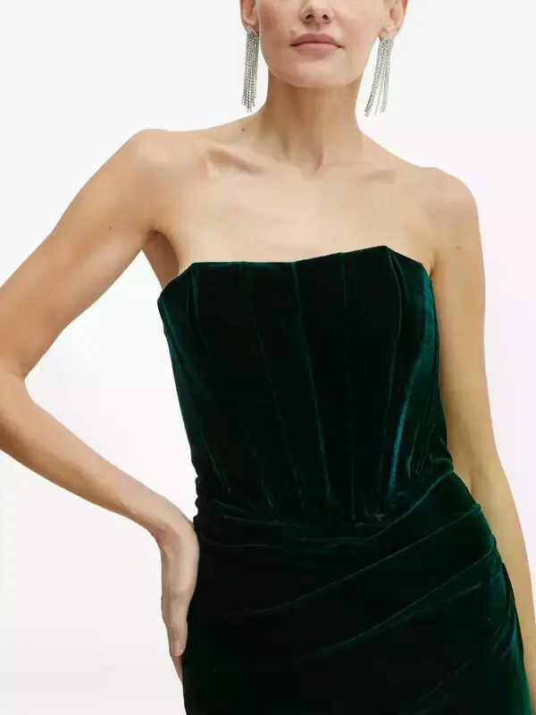 Bardot Strapless Slit Gown