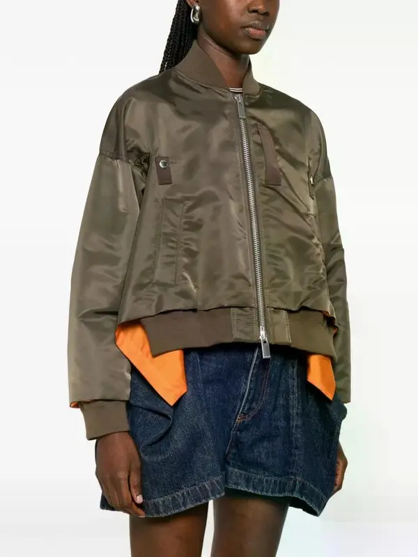 Sacai Zip-up Bomber Jacket - Green