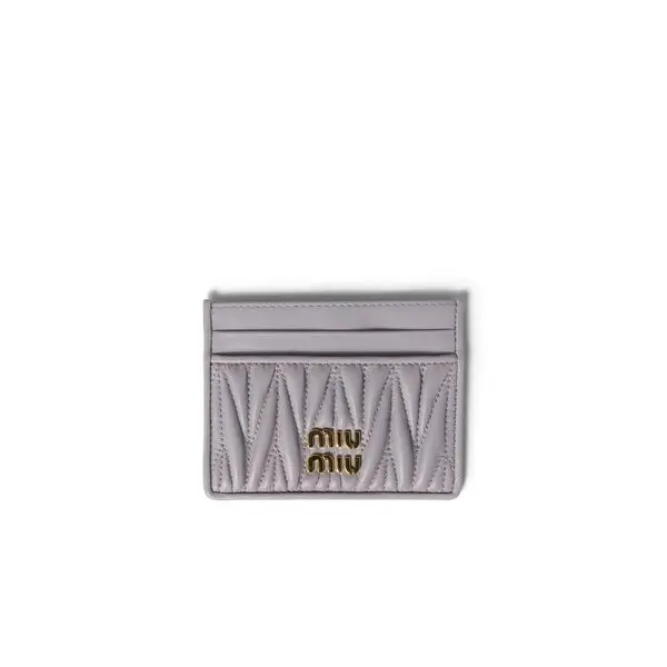 Miu Miu Matelassé Nappa Leather Card Holder - Wisteria