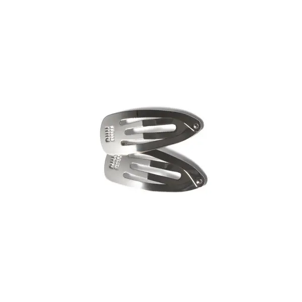 Miu Miu Metal Hair Clips - Steel Gray
