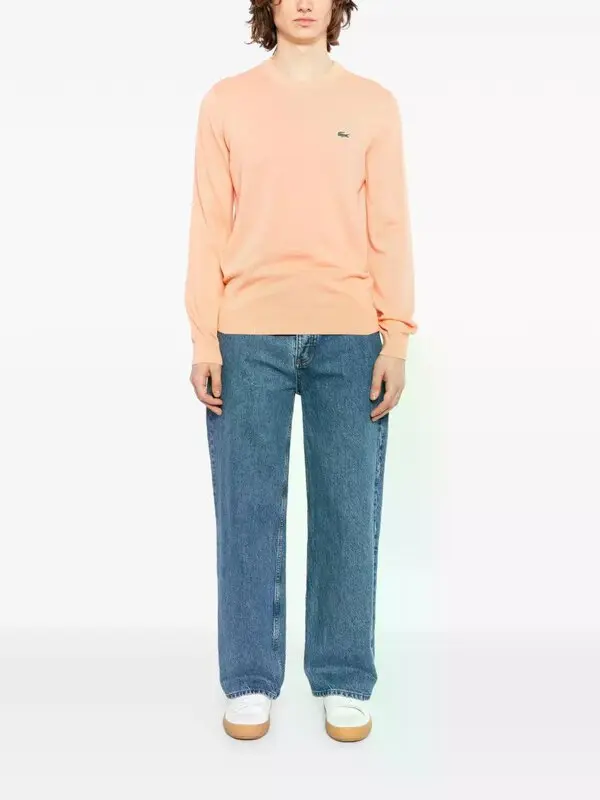 Lacoste Logo-patched Crew-neck Sweater - Orange