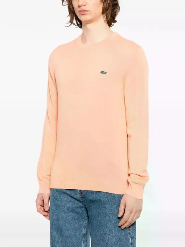Lacoste Logo-patched Crew-neck Sweater - Orange