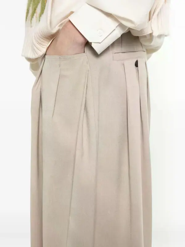 SONGZIO Level-volume Wide-leg Trousers - Neutrals