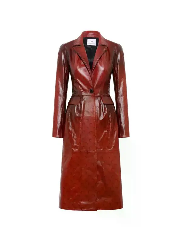 MARINE SERRE Airbrushed Leather Tailored Coat