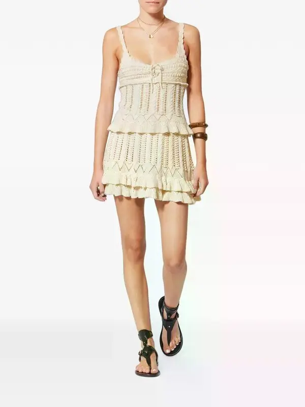 MARANT ETOILE Neves Ribbon Crochet Tank Top - Neutrals