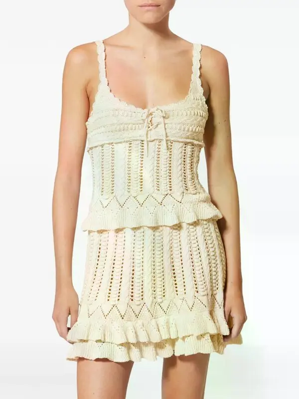 MARANT ETOILE Neves Ribbon Crochet Tank Top - Neutrals
