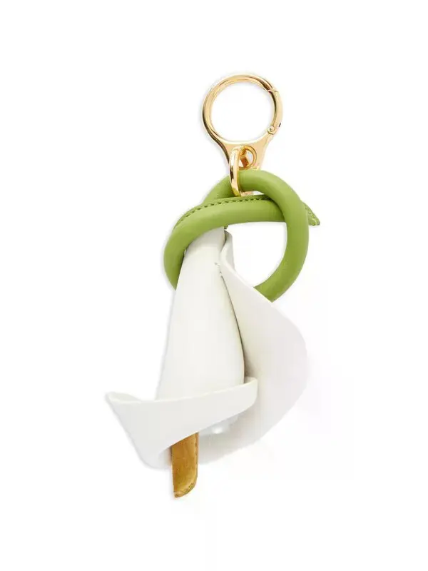 Loewe Flower Charm Keyring - White