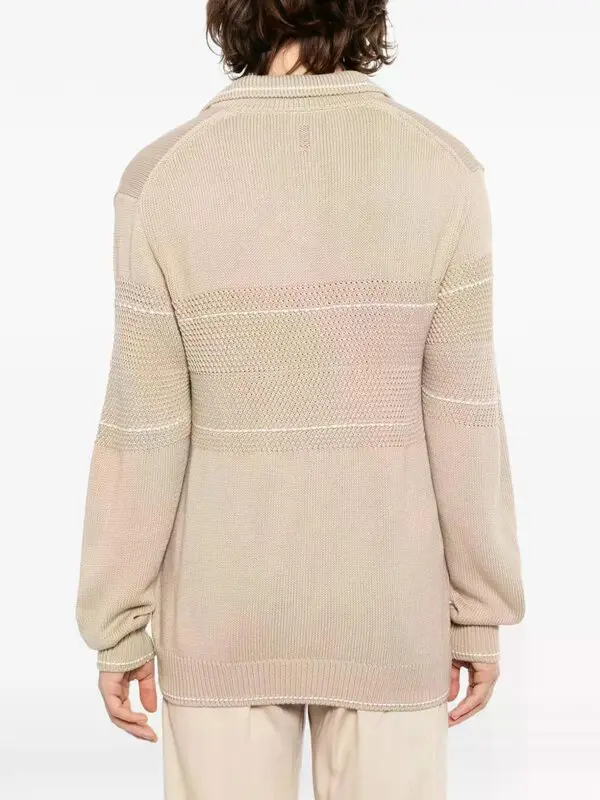 Canali Jacquard V-neck Sweater