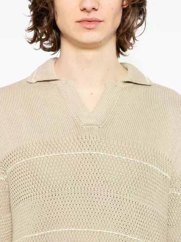 Canali Jacquard V-neck Sweater