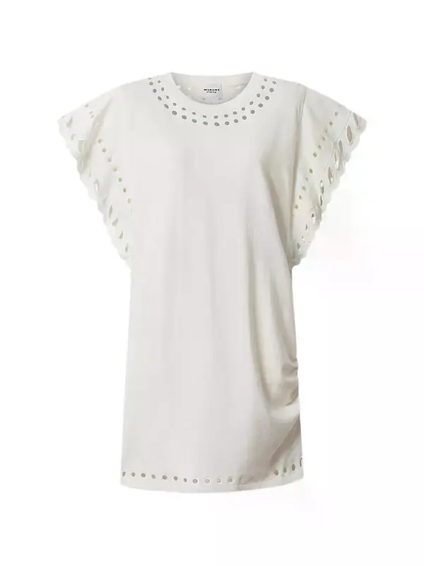 MARANT ETOILE Orlane Eyelet Sleeve Mini Dress - White
