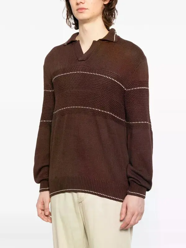 Canali Striped V-neck Jumper