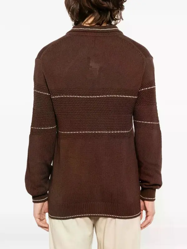 Canali Striped V-neck Jumper