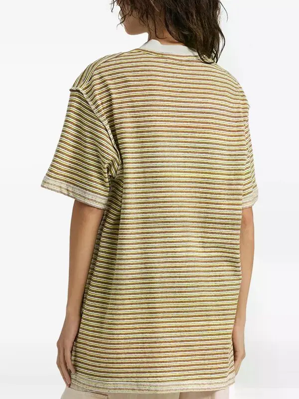 SONG FOR THE MUTE Striped T-shirt With Flower Detail
