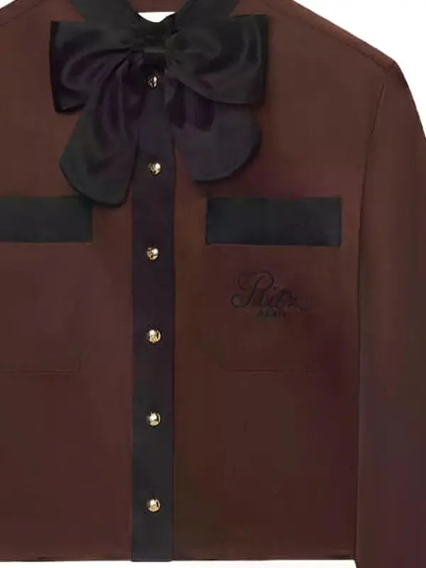 FRAME X Ritz Paris Bow Pocket Blouse