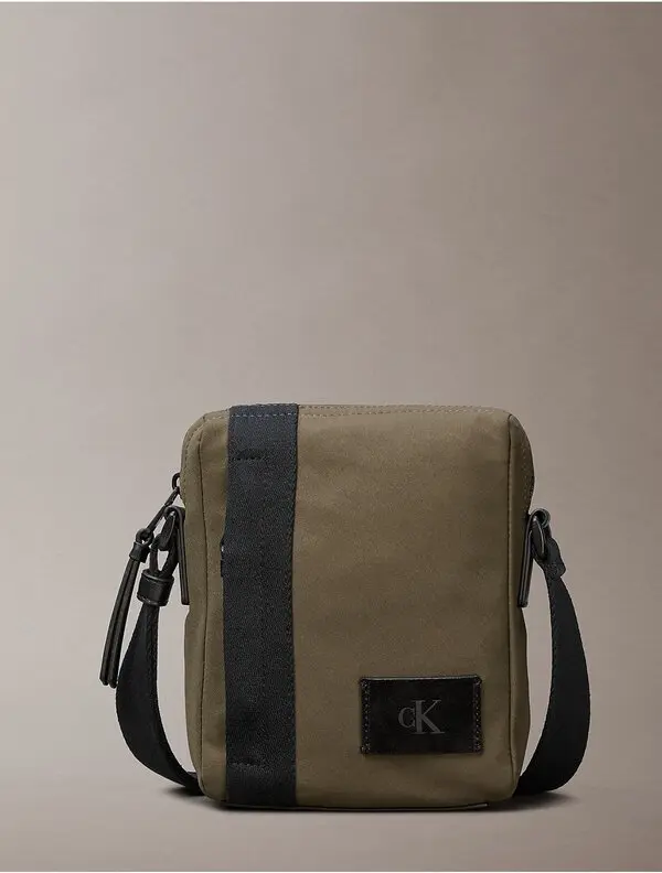 Calvin Klein Canvas Reporter Crossbody Bag - Deep Olive