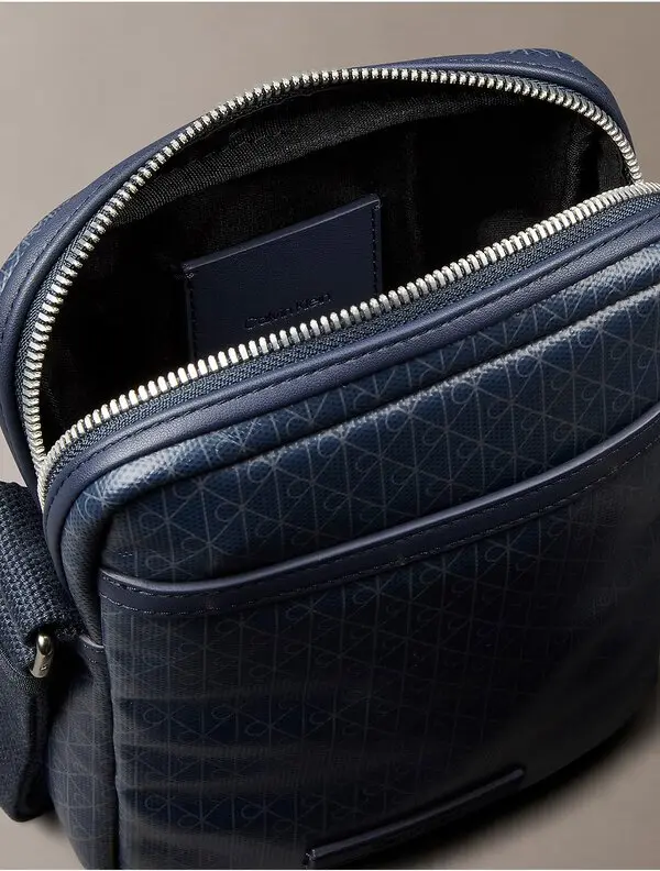 Calvin Klein Allover Emblem Logo Reporter Bag - Blue Nights