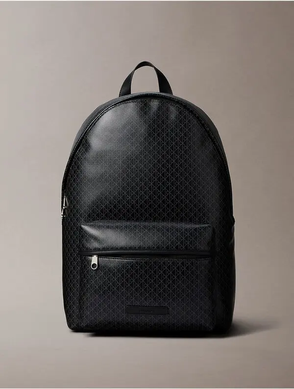 Calvin Klein Allover Emblem Logo Backpack - Black Aop