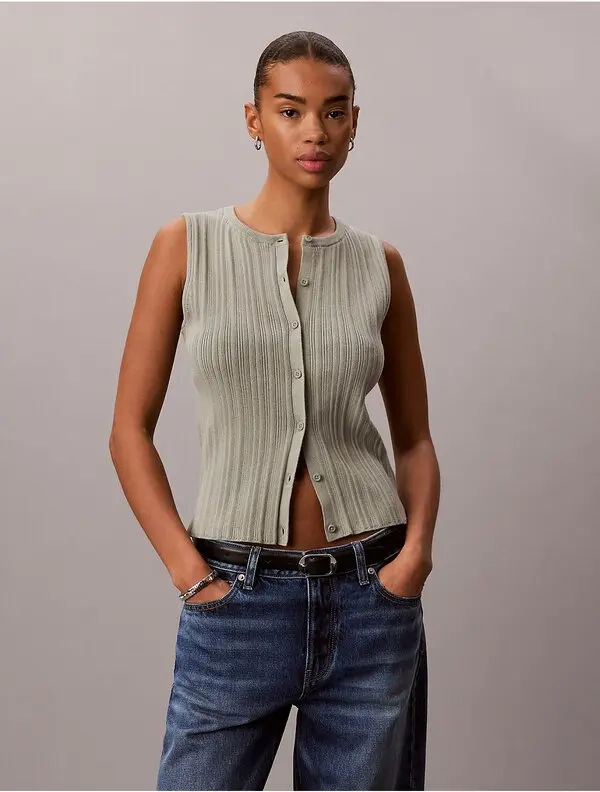 Calvin Klein Ribbed Tank Top - Shadow