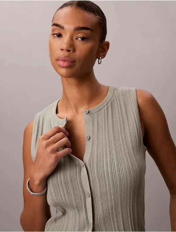 Calvin Klein Ribbed Tank Top - Shadow