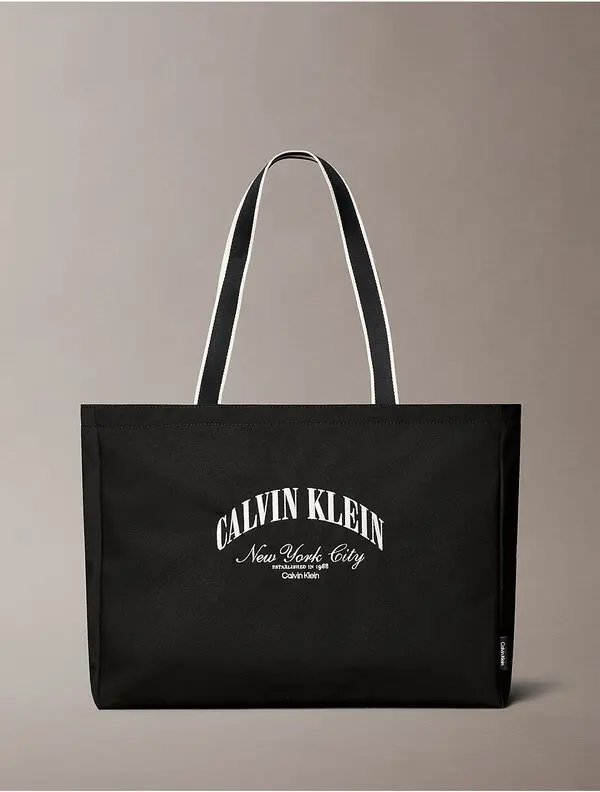 Calvin Klein Heritage Nyc Logo Graphic Tote Bag - Black