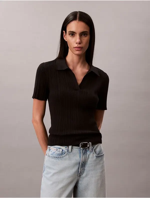 Calvin Klein Smooth Cotton Rib Polo T-shirt