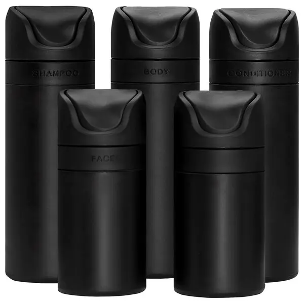RIES The Essential Refillable Travel Container Set In Black - One-color