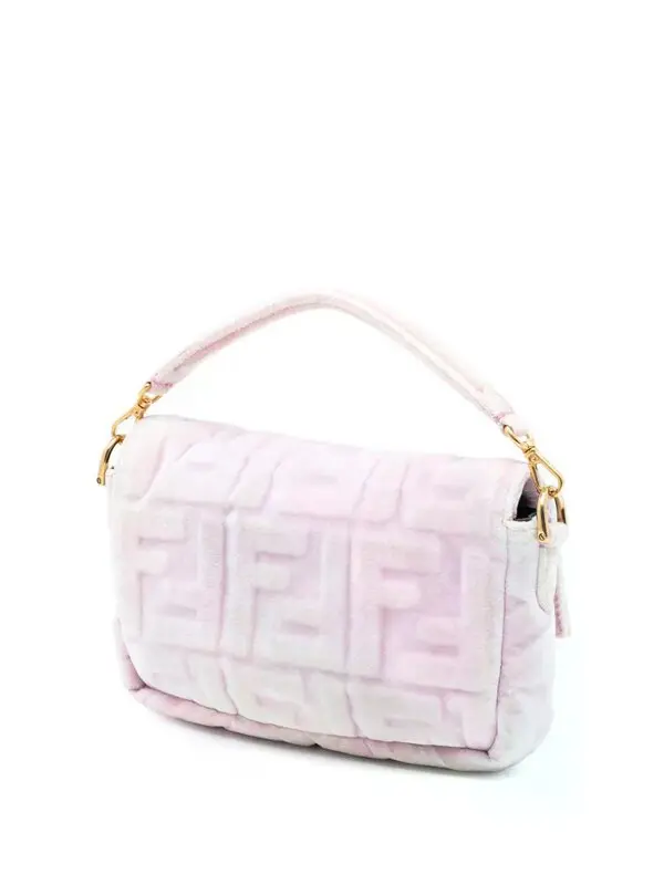 Fendi Mini Zucca Embossed Velvet Baguette Satchel