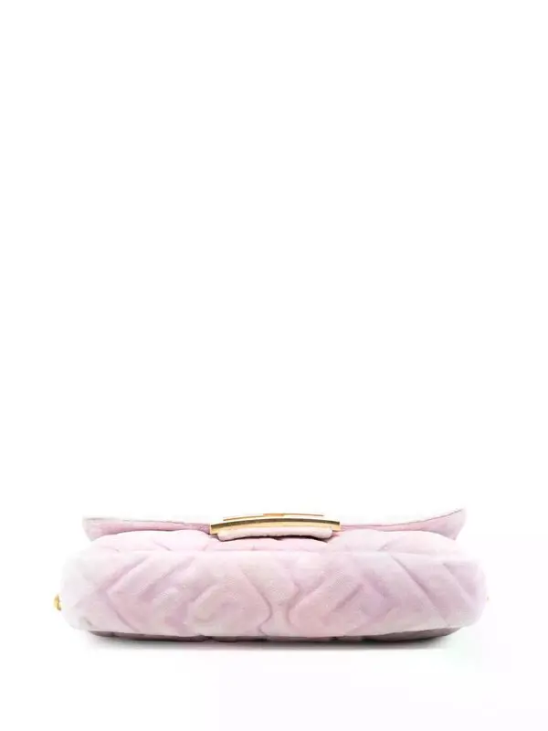 Fendi Mini Zucca Embossed Velvet Baguette Satchel
