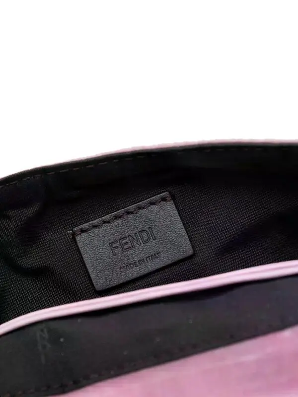 Fendi Mini Zucca Embossed Velvet Baguette Satchel