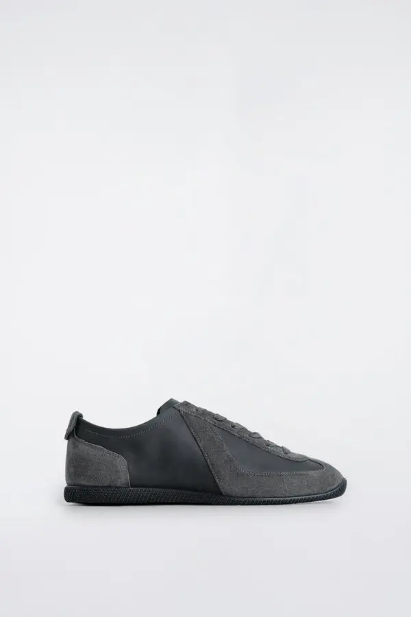 Cos Nubuck And Suede Sneakers - Gray