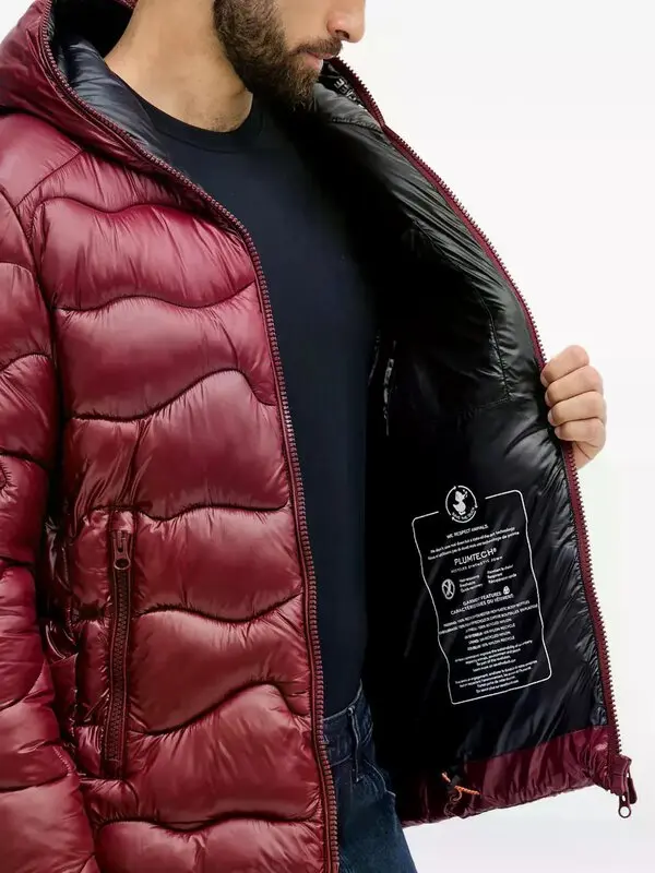 SAVE THE DUCK Quilted Hooded Jacket - Red