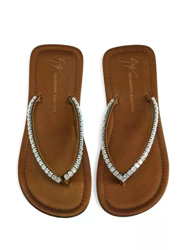 GIUSEPPE ZANOTTI Hatsumomo Rhinestone-embellished Sandals - Brown