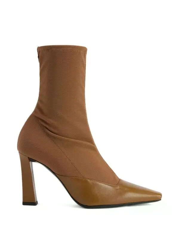 GIUSEPPE ZANOTTI Janie Tights Square-toe Boots - Brown