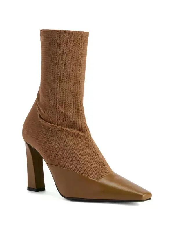 GIUSEPPE ZANOTTI Janie Tights Square-toe Boots - Brown