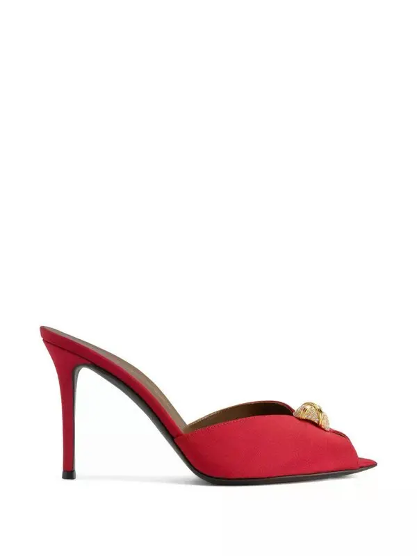 GIUSEPPE ZANOTTI Intriigo Cocktail 90 Geometric Brooches Sandals - Red