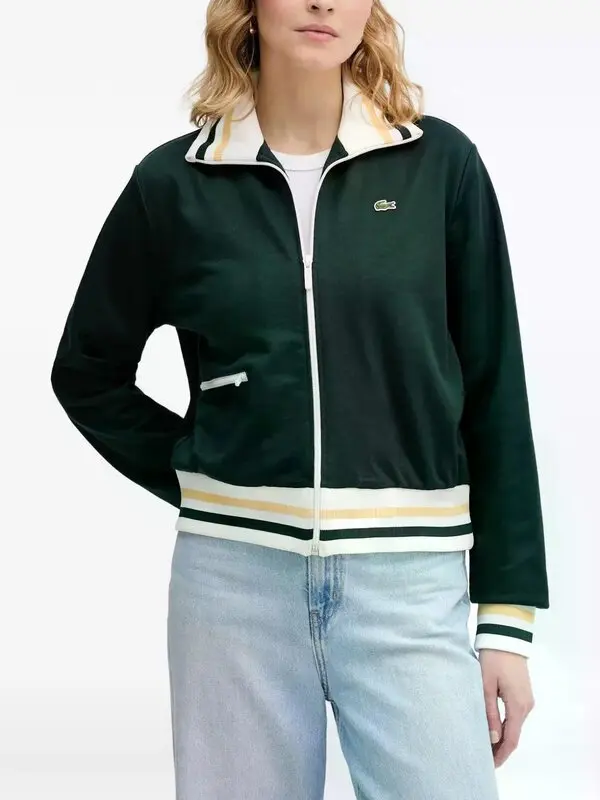 Lacoste Striped Zip-up Sweater