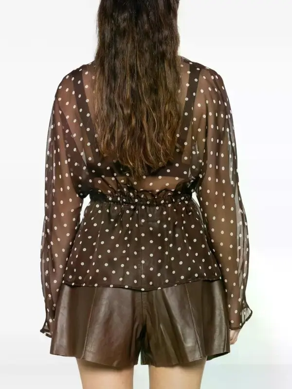 P.a.r.o.s.h Polka-dot Blouse - Brown