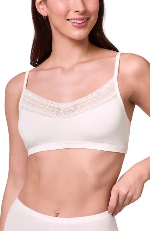 MONTELLE INTIMATES Bodybliss Lace Trim Bralette - Ivory