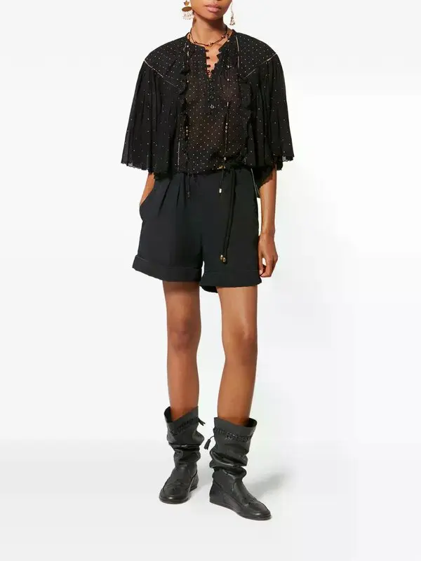 MARANT ETOILE Veenia Dotted Ruffled Blouse