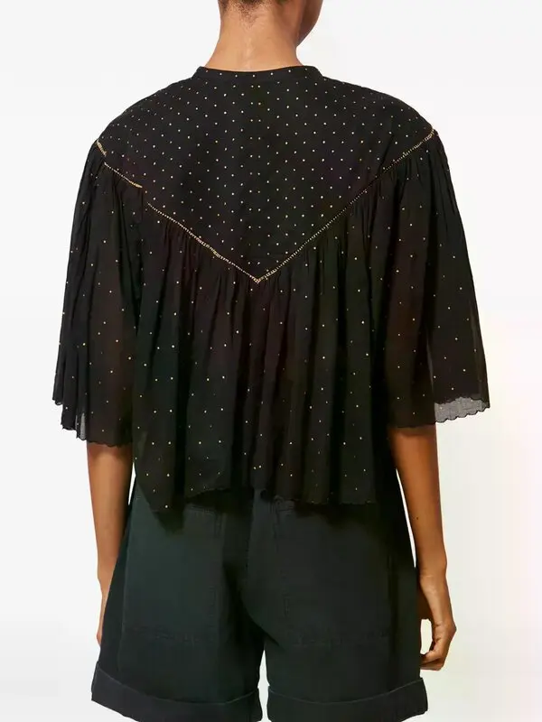 MARANT ETOILE Veenia Dotted Ruffled Blouse