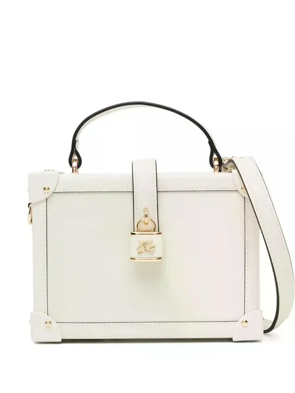 Karl Lagerfeld Autograph Padlock Mini Bag - White