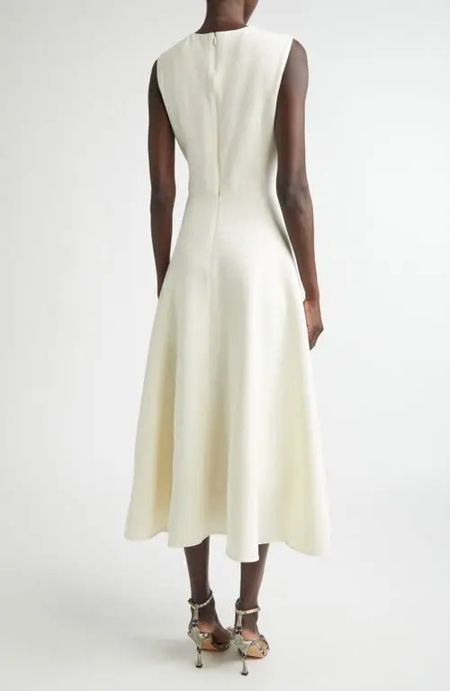 Oscar De La Renta Chin Cyclamen Fit & Flare Midi Dress - White/Ivory |  Editorialist