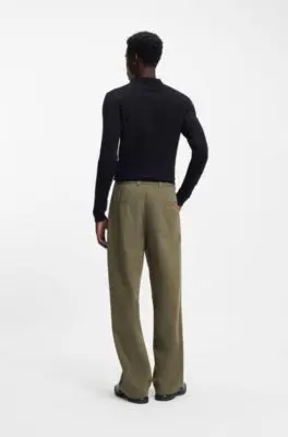 Hugo Modern-fit Cotton-blend Twill Trousers